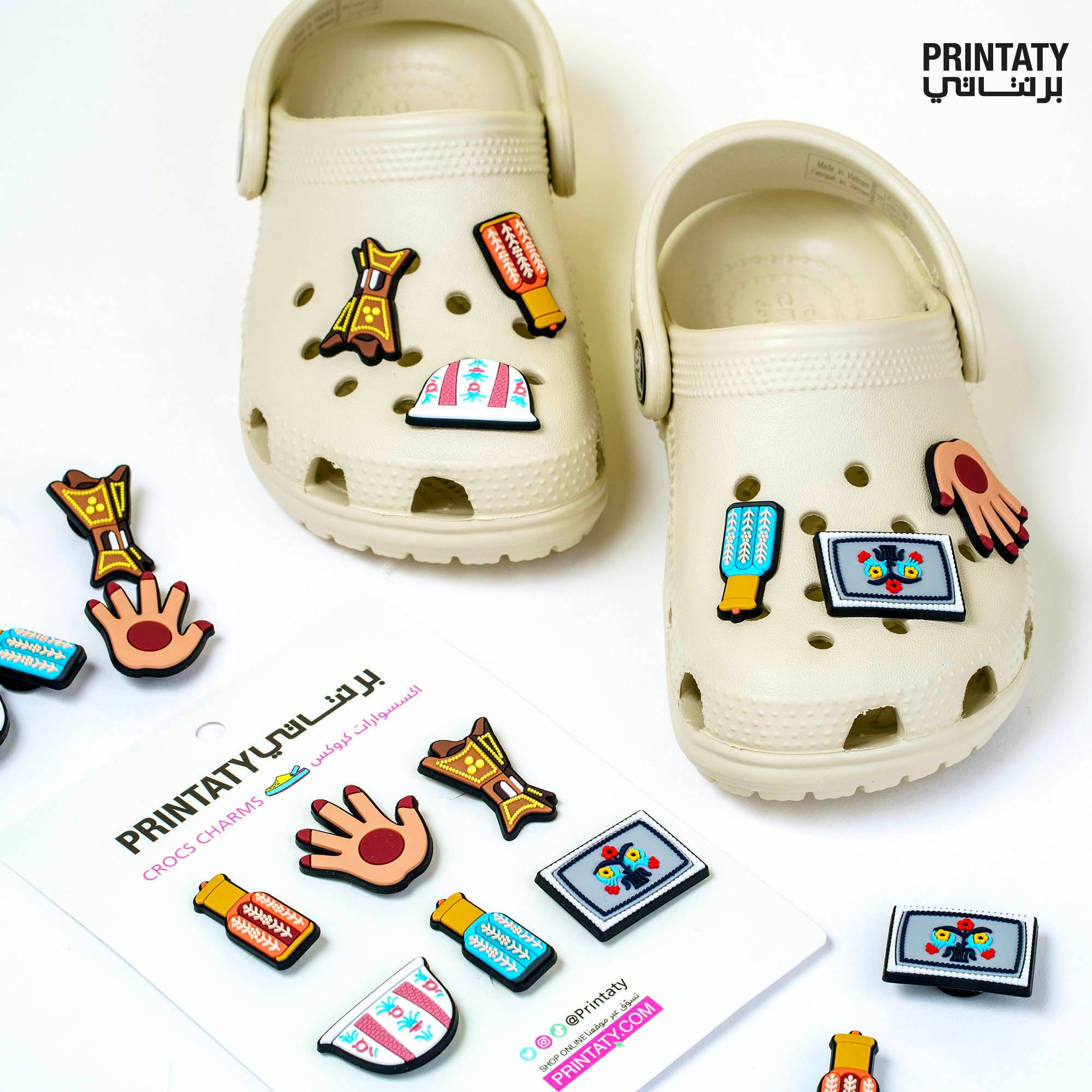 Heritage Crocs Shoes Accessories Set (6 Pieces)