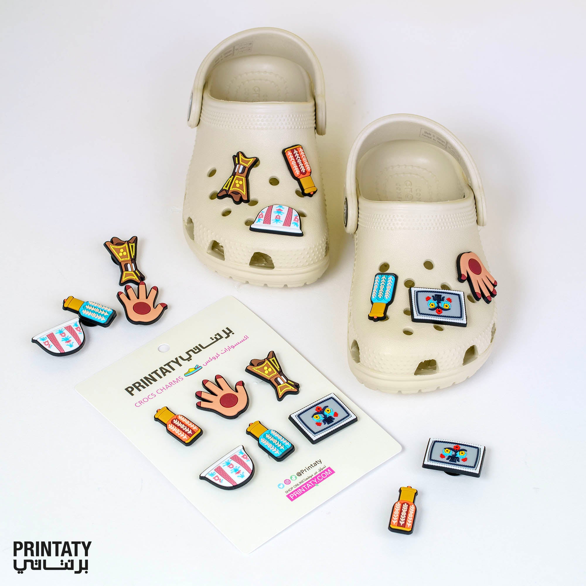 Heritage Crocs Shoes Accessories Set (6 Pieces)