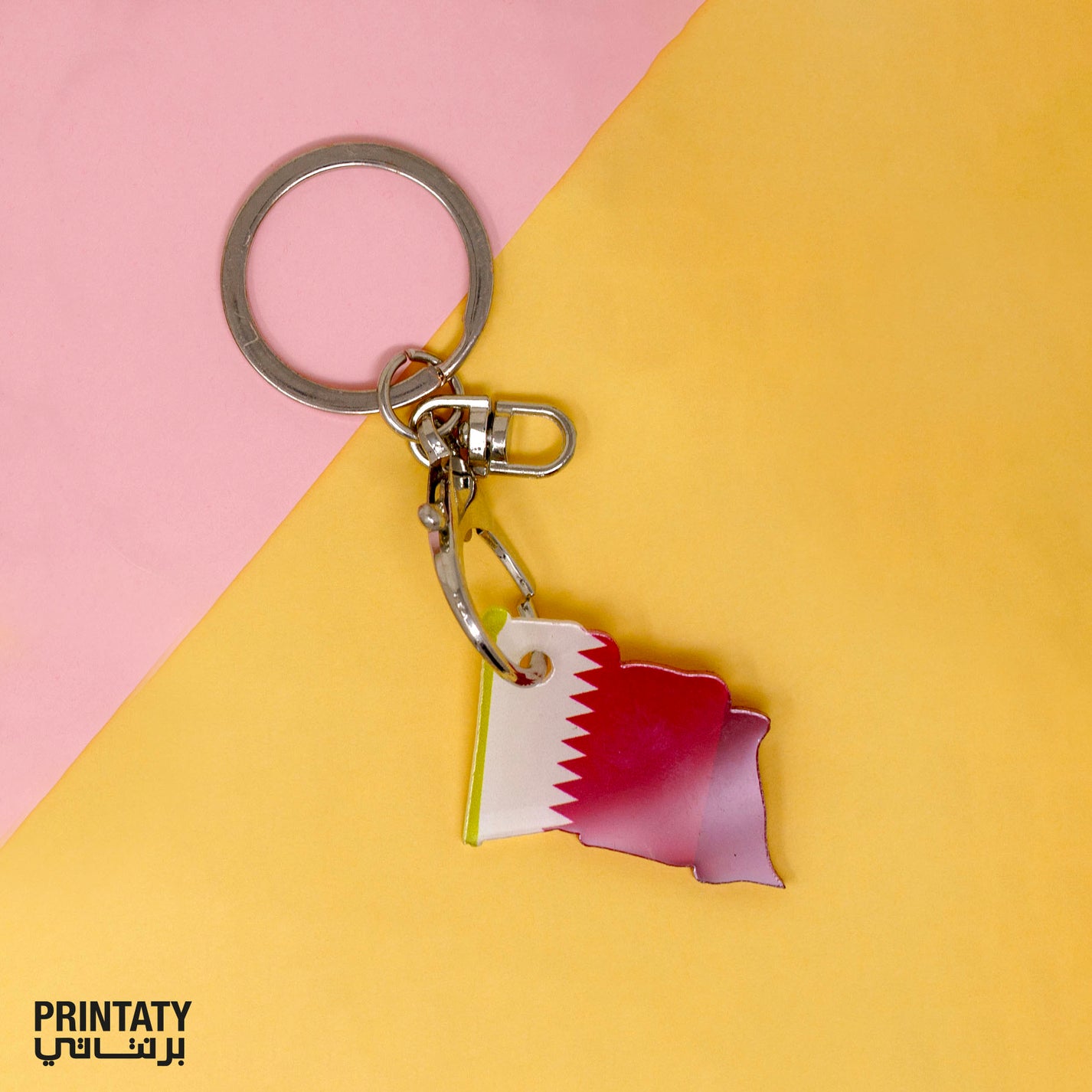 Qatar Flag (Fridge Magnet or keychain) – برنتاتي Printaty